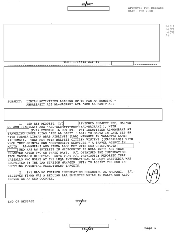 LOCKERBIE — US DOJ to unseal charges against 3rd Libyan [UPDATE — Blast ...