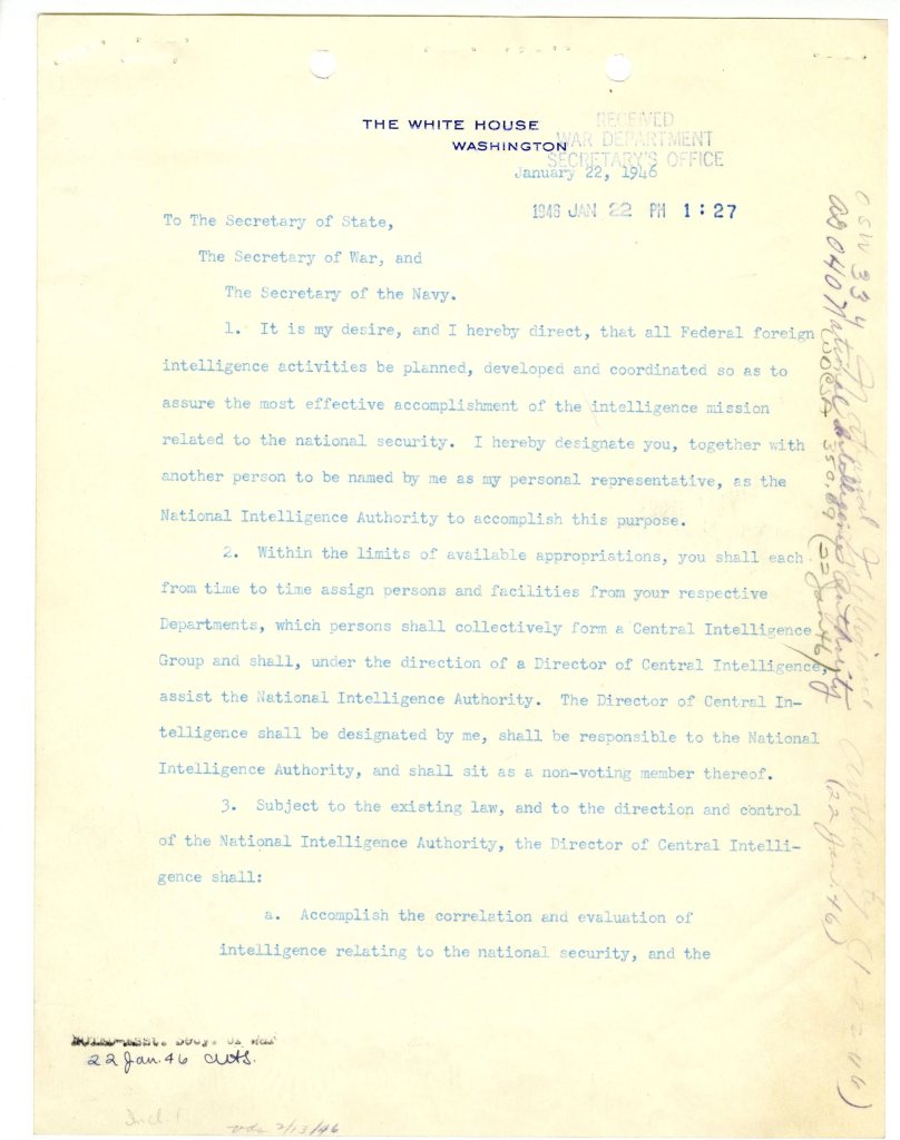 On This Day — President Truman Creates the Central Intelligence Group ...